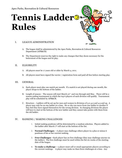 Tennis Ladder Rules