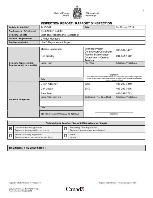 neb full inspection report
