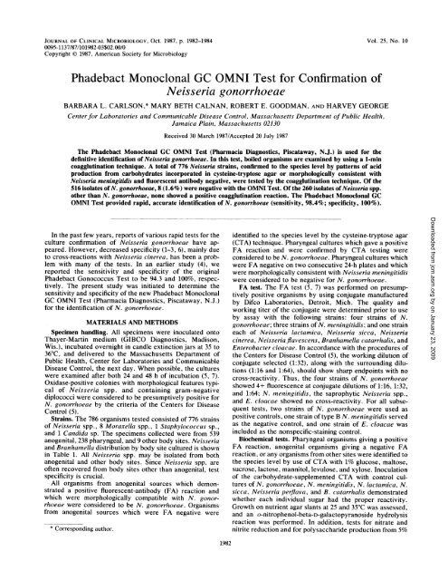 Phadebact Monoclonal GC OMNI Test for Confirmation of ... - Alka