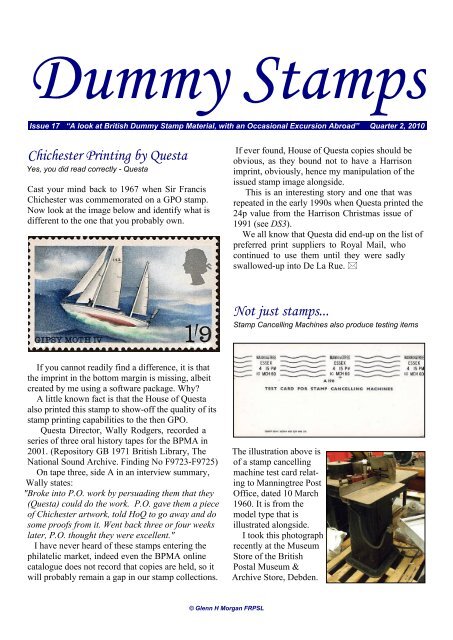 Dummy Stamps - Stamp Printers