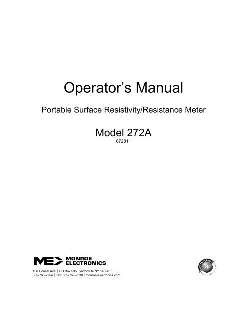 Download Manual - Monroe Electronics Inc