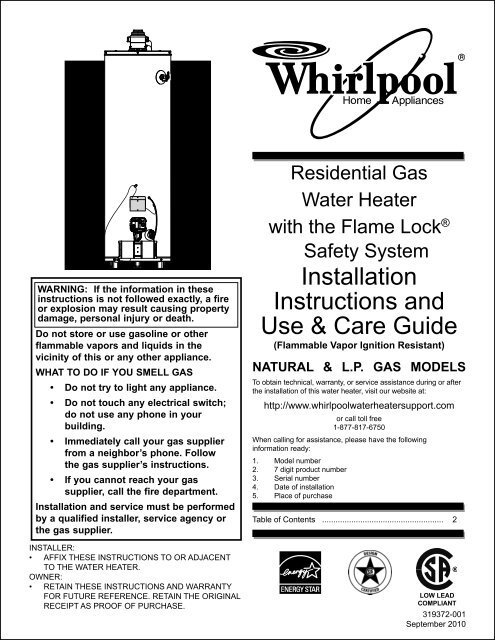 Owners Manual - Whirlpool