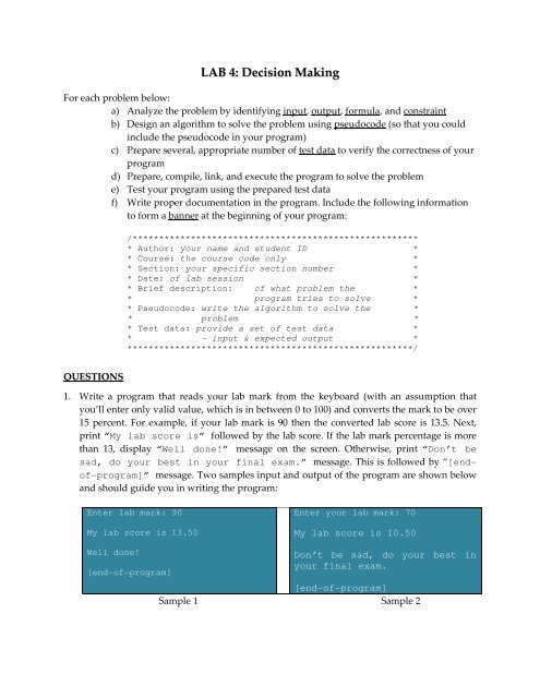 LAB 4: Decision Making - MetaLab