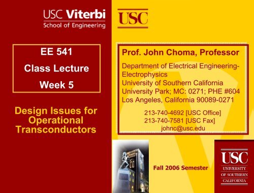 + V - USC Ming Hsieh Department of Electrical Engineering