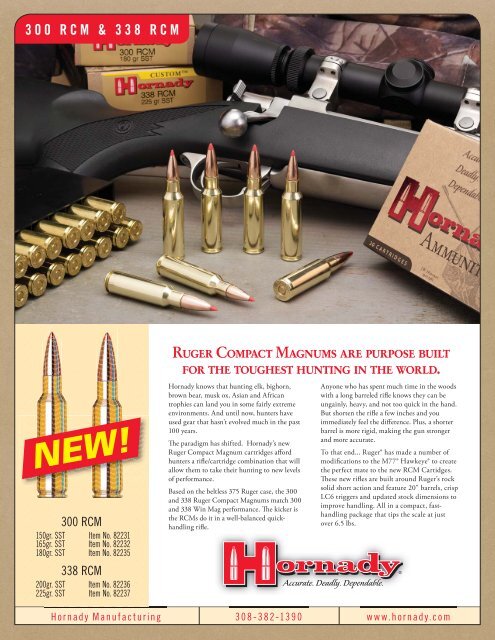 Hornady 300 and 338 Ruger Compact Magnum