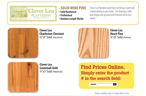 Clover Lea Catalog Page - Lumber Liquidators