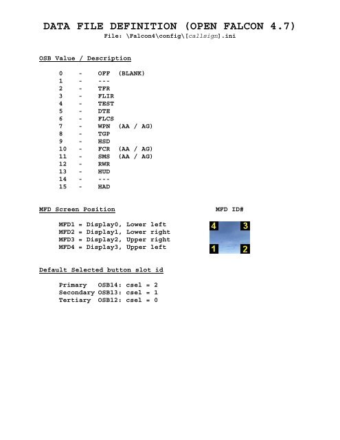 DATA FILE DEFINITION (OPE