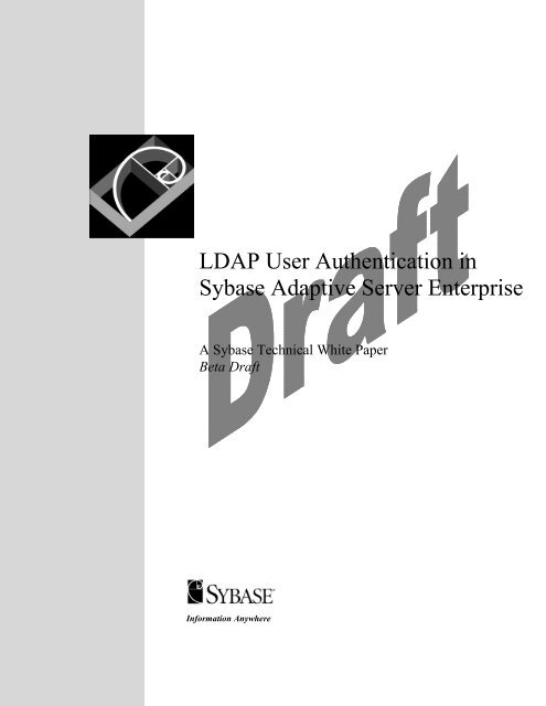 Ldap User Authentication In Sybase Adaptive Server Enterprise