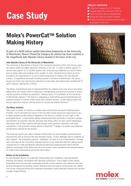 Case Study - Molex Premise Networks