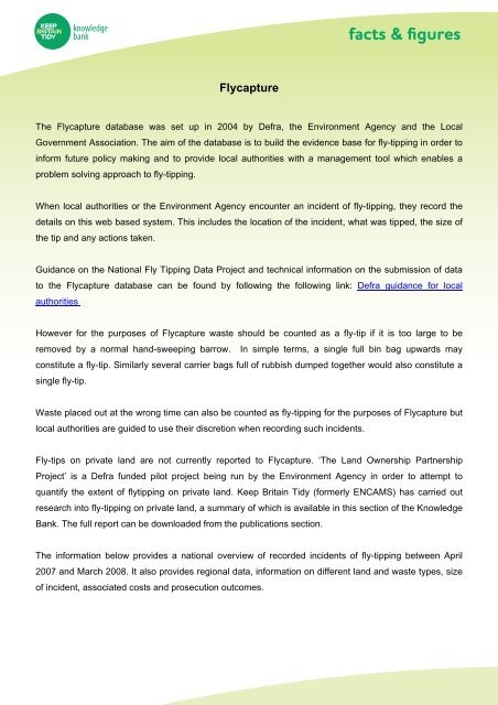 Flycapture - Keep Britain Tidy