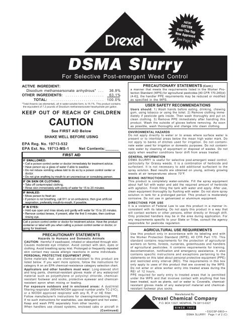 DSMA Slurry - Drexel Chemical Co.