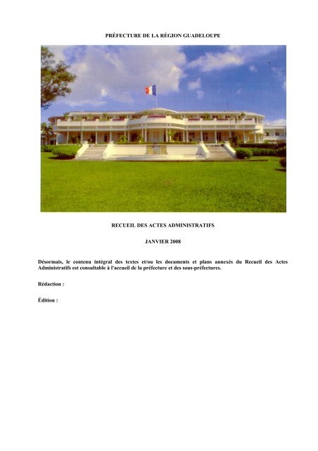 DEPARTEMENT DE LA GUADELOUPE - PrÃ©fecture de rÃ©gion ...