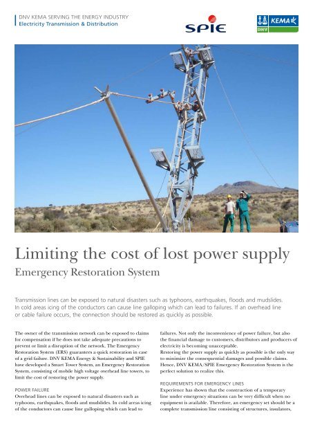 Emergency Restoration System - DNV Kema