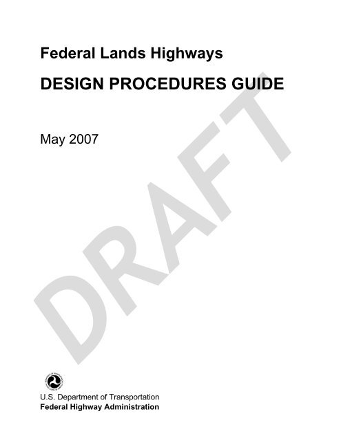Design Procedures Guide - Eastern Federal Lands Highway Division