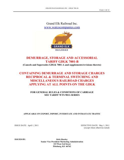 GDLK 7001 - Watco Companies