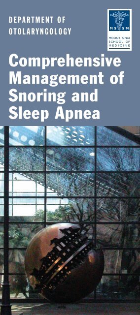 Sleep Apnea Brochure - Mount Sinai Hospital