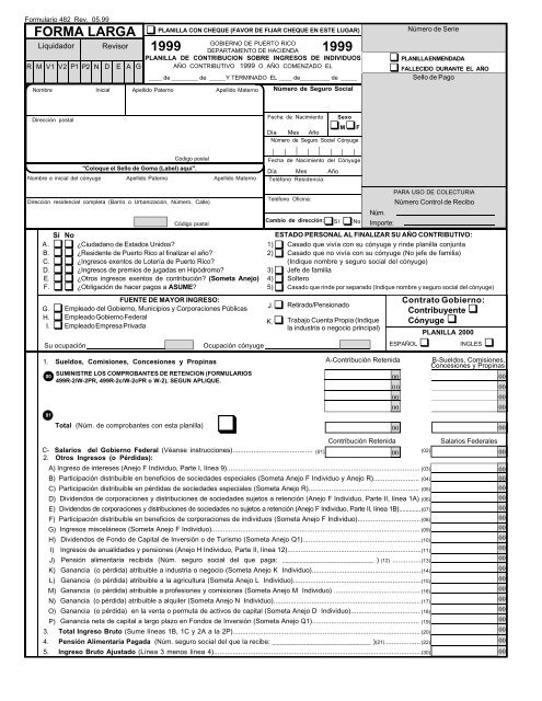1999 - Departamento de Hacienda - Gobierno de Puerto Rico