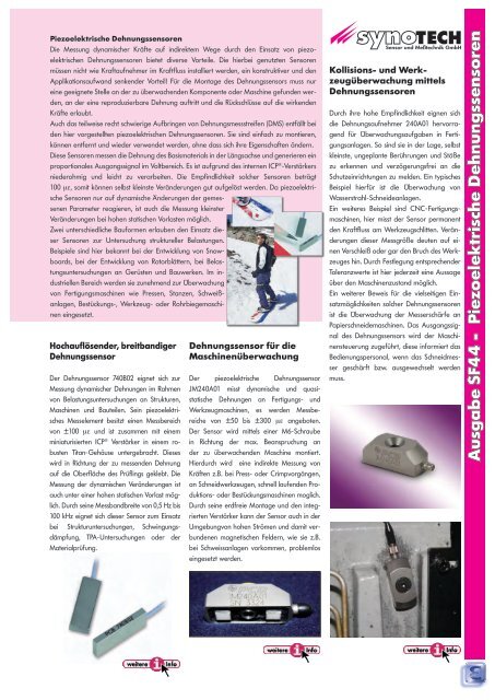 Piezoelektrische Dehnungssensoren - Synotech Sensor und