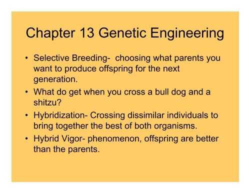 Chapter 13 Genetic Engineering
