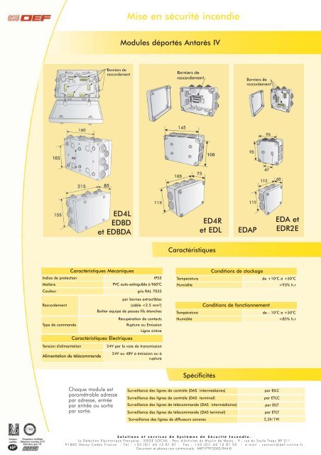 Fiche technique produit - DEF