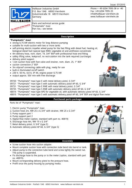 Pumpmatic maxi HI.pub - Hallbauer Viernheim