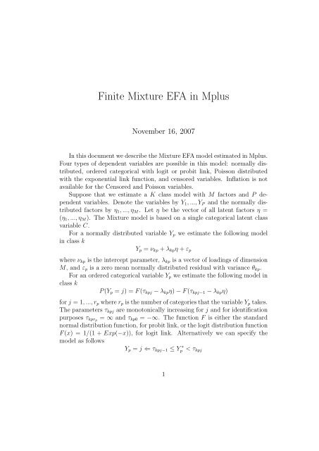 Mixture Exploratory Factor Analysis Mplus 8390