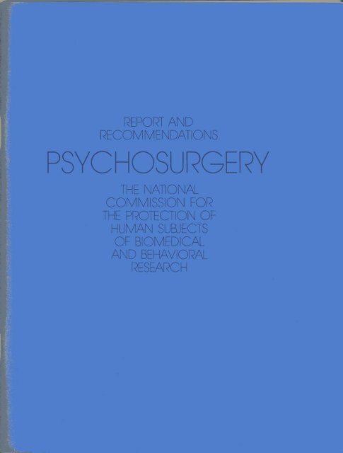 psychosurgery - National Institutes of Health