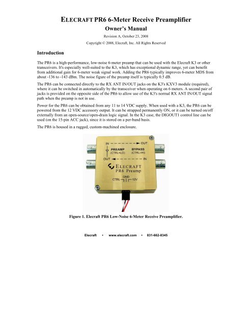 PR6 Manual - Elecraft