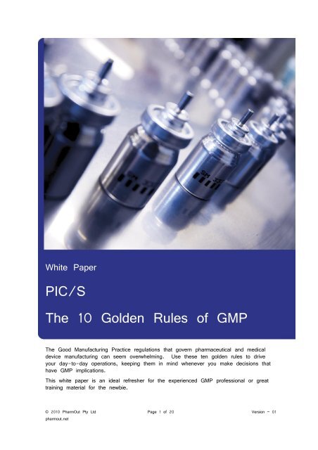 white paper 10 golden rules of gmp - PharmOut