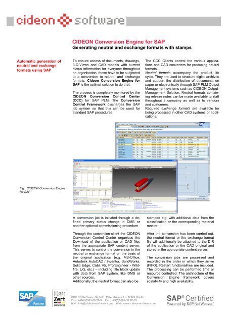 CIDEON Conversion Engine for SAP - CIDEON Software