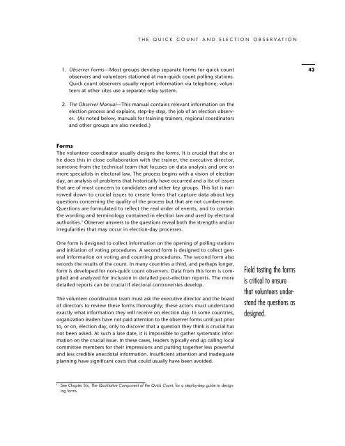 THE QUICK COUNT AND ELECT