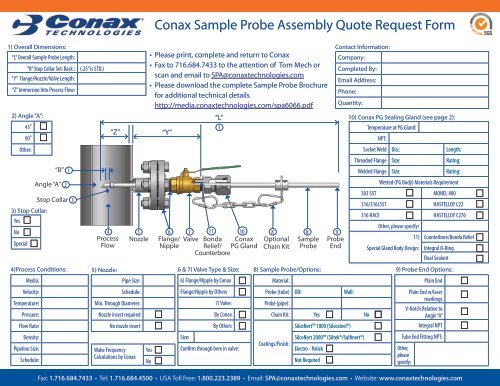 Conax Sample Probe Assembly Quote Request Form