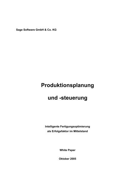 Produktionsplanung und -steuerung