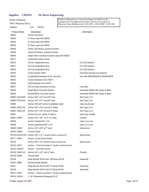 Complete List of Approved Products (PDF - 2 pages, 20k)