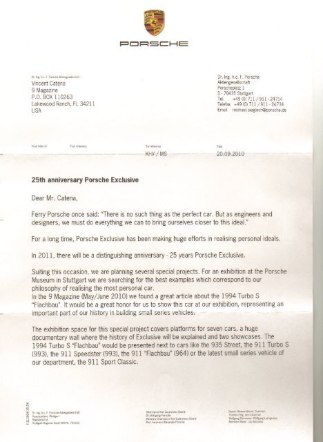 Porsche Letter 25 Years of Porsche Exclusive Event - flachbau.com