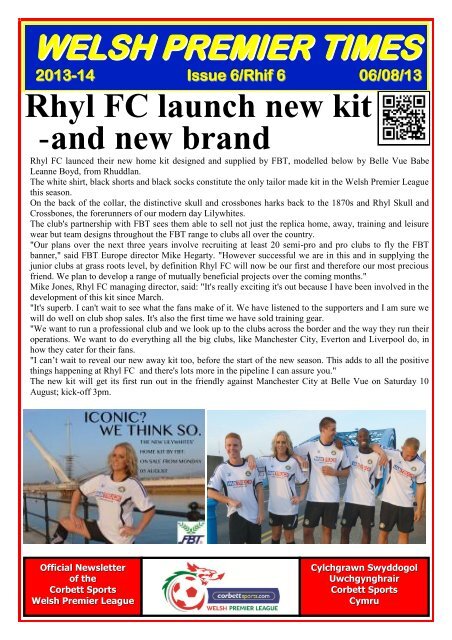 WELSH PREMIER TIMES Rhyl FC launch new kit - and new brand