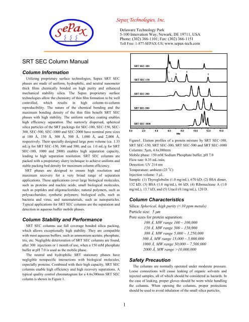SRT SEC Column Manual Sepax Technologies, Inc.