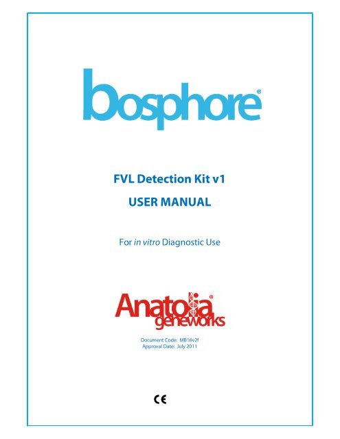 FVL Detection Kit v1 USER MANUAL Â® - LAB MARK