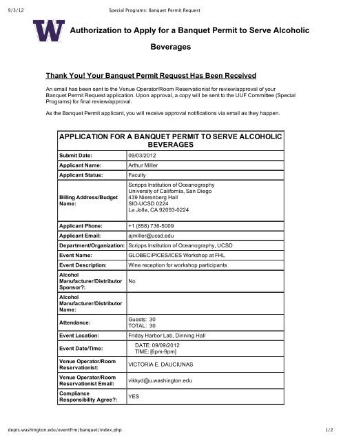 Authorization to Apply for a Banquet Permit to Serve Alcoholic ...
