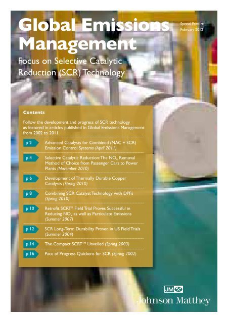 Focus on SCR Technology - Johnson Matthey - Emission Control ...