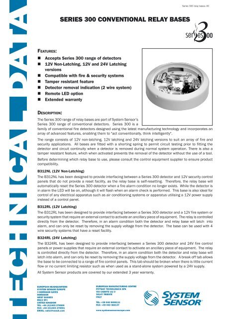 series 300 conventional relay bases