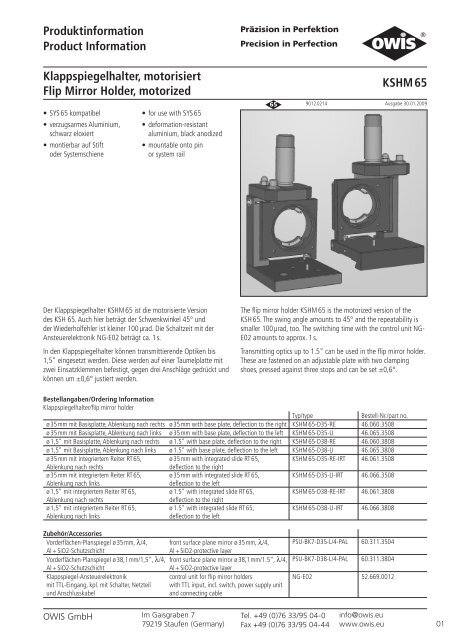 KSHM 65 - Pro-Lite Technology