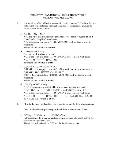 CHEMISTRY 1AA3-TUTORIAL 2-WEEK E