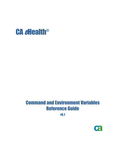 CA eHealth Command and Environment Variables Reference Guide