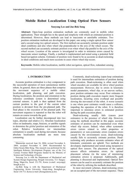 Mobile Robot Localization Using Optical Flow Sensors