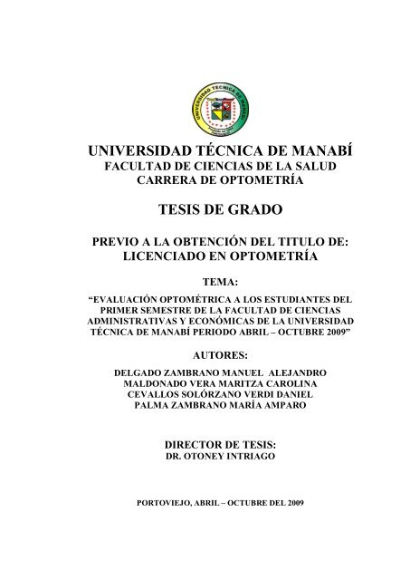universidad tÃ©cnica de manabÃ­ tesis de grado - Repositorio UTM ...