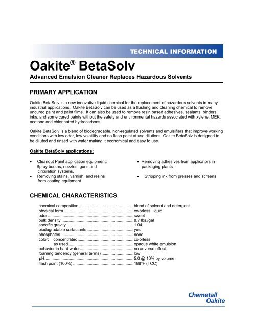 OakiteÂ® BetaSolv - Super Kleen Direct