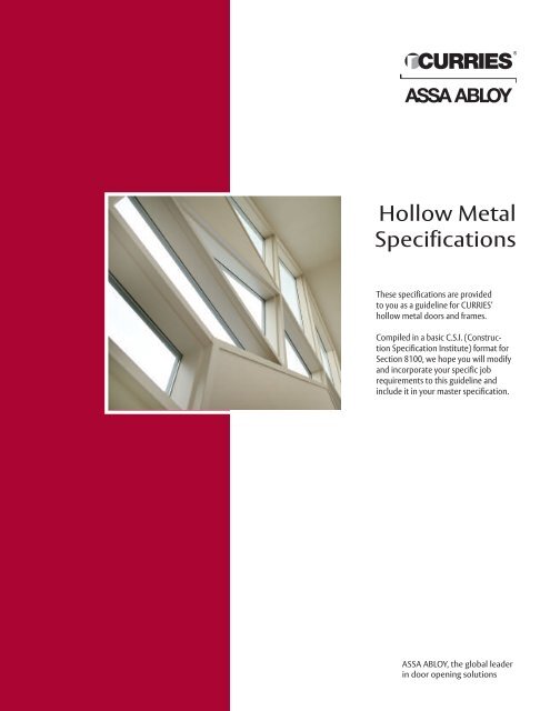 Hollow Metal Specifications - Curries