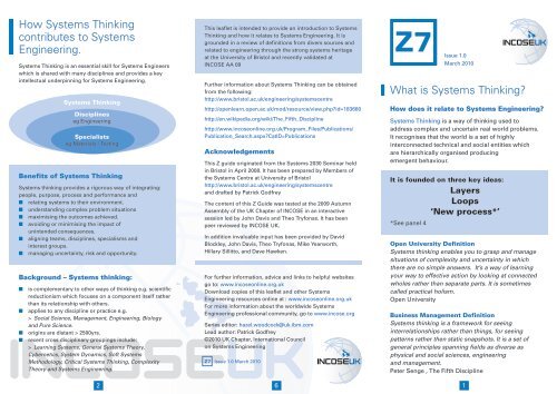 How Systems Thinking contributes to Systems Engineering. What is ...