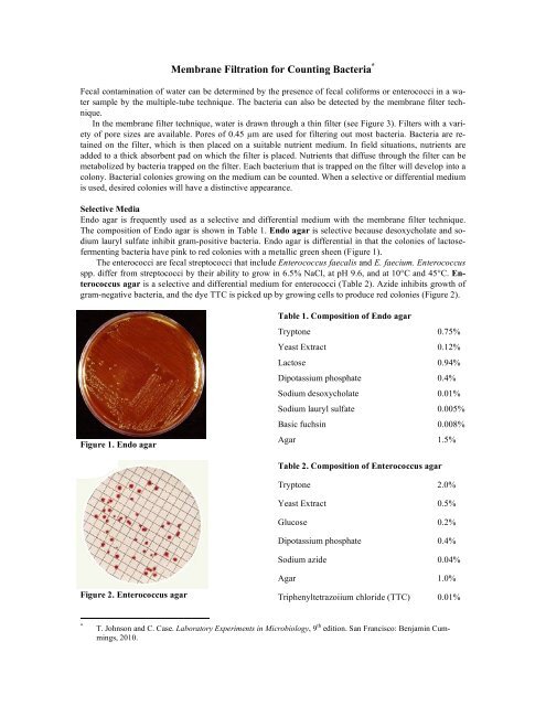 Membrane Filtration for Counting Bacteria* - Skyline College